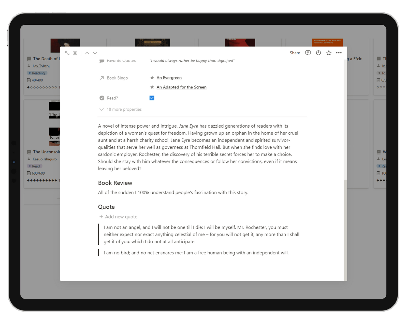 Ultimate Reading Tracker Template for Notion